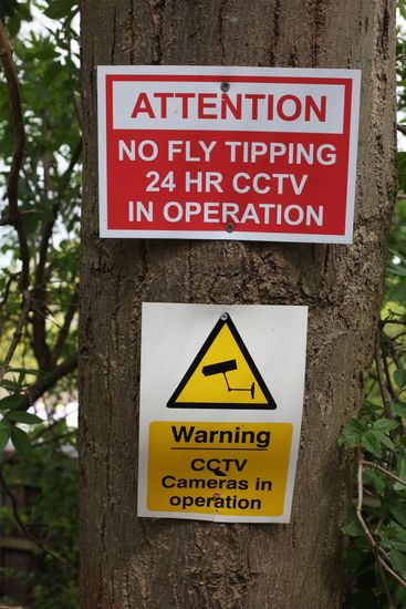Warning Notice Fly Tippers Cctv Operation Editorial Stock Photo - Stock ...