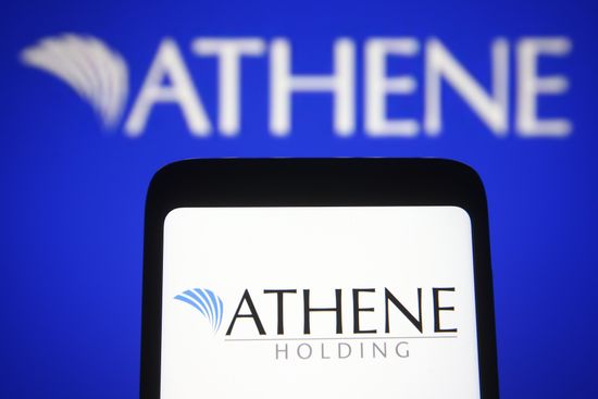 This Photo Illustration Athene Holding Logo Editorial Stock Photo ...