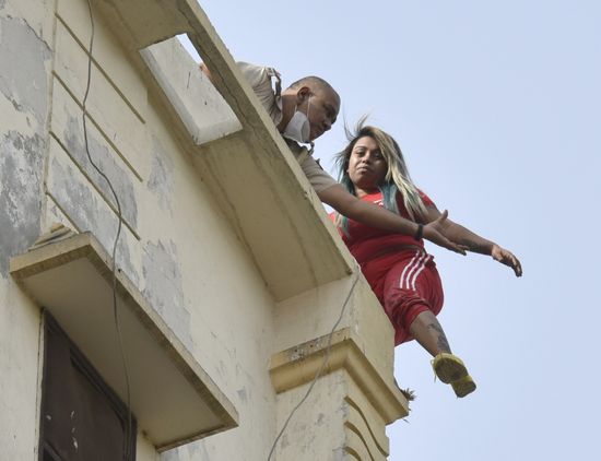 Police Man Rescuing Girl Who Trying Editorial Stock Photo - Stock Image ...