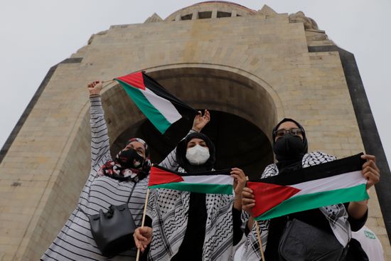 Members Palestinian Community Mexico Protest Monumento Editorial Stock ...
