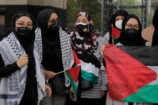 Members Palestinian Community Mexico Protest Monumento Editorial Stock ...