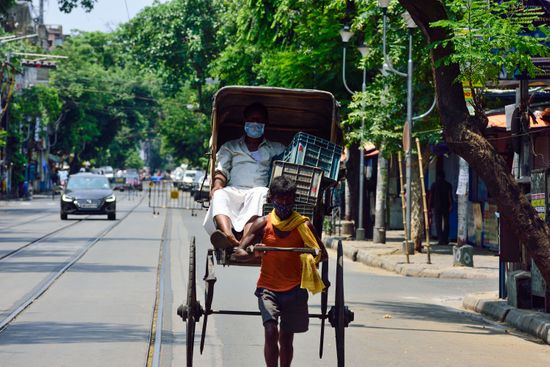 Boy Pulls Rickshaw Passenger His Crates Editorial Stock Photo - Stock ...