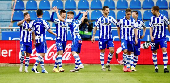 Alaves Pere Poms 4l Celebrates Teammates Editorial Stock Photo - Stock ...