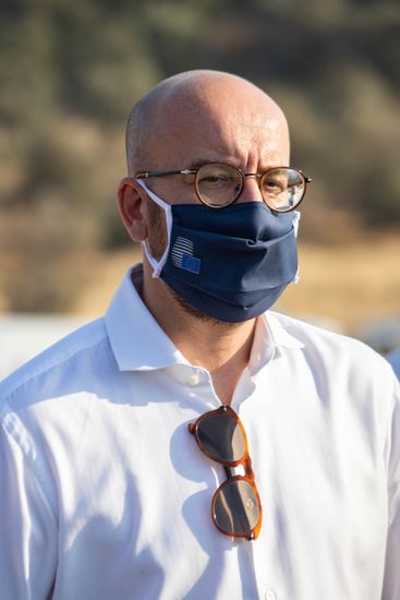 Closeup Portrait Charles Michel Face Mask Editorial Stock Photo - Stock ...