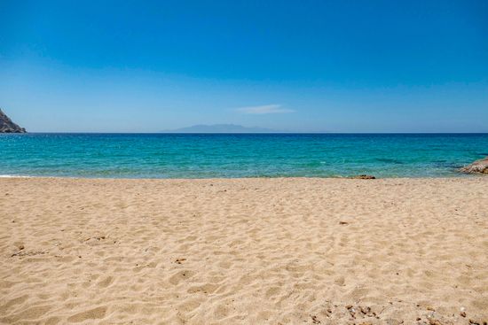 Famous Elia Beach Mykonos Island Cyclades Editorial Stock Photo - Stock ...