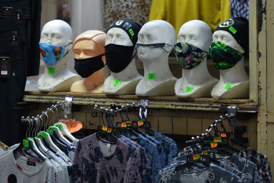 Shop Face Masks Sale Center Krakow Editorial Stock Photo - Stock Image ...