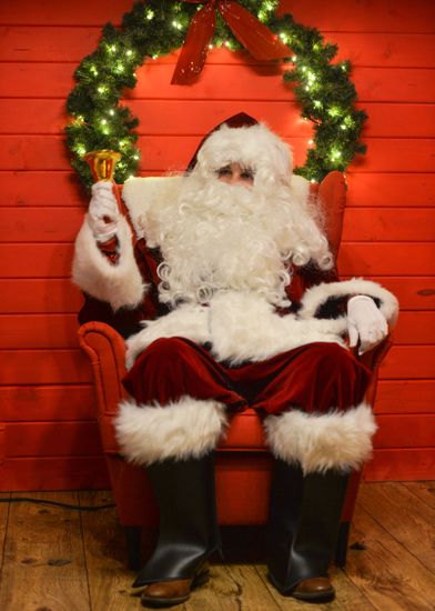 Santa Welcomes Visitors Inside Openair Exhibition Editorial Stock Photo ...