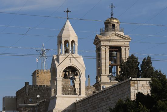 View Church Nativity Towers Bethlehem On Editorial Stock Photo - Stock ...