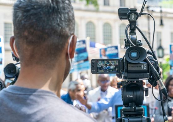 Cameraman Seen Recording Mayoral Candidate Eric Editorial Stock Photo ...