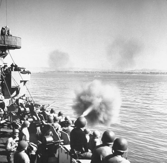 United States Navy Firing Weapons During Editorial Stock Photo - Stock ...