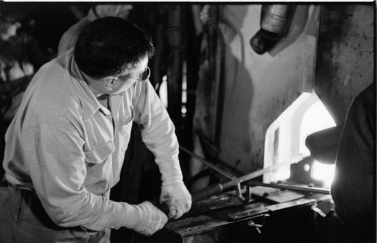 Man Making Electric Light Bulb Corning Editorial Stock Photo - Stock ...