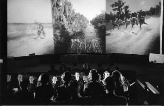 People Watching Film On Cinerama Screen Editorial Stock Photo - Stock ...