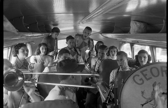 Marching Band Playing Inside Bus During Editorial Stock Photo - Stock ...