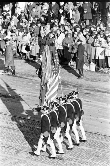 Army Color Guard Marching During Presidential Editorial Stock Photo ...