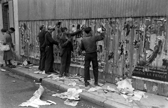 Man Removing Posters Wall After Allied Editorial Stock Photo - Stock ...