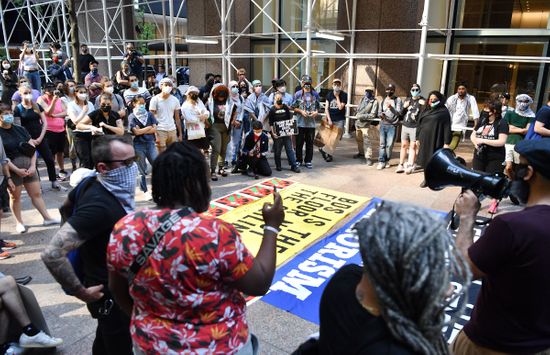 Demonstrators Protest Front Moma Accusing Museum Editorial Stock Photo ...