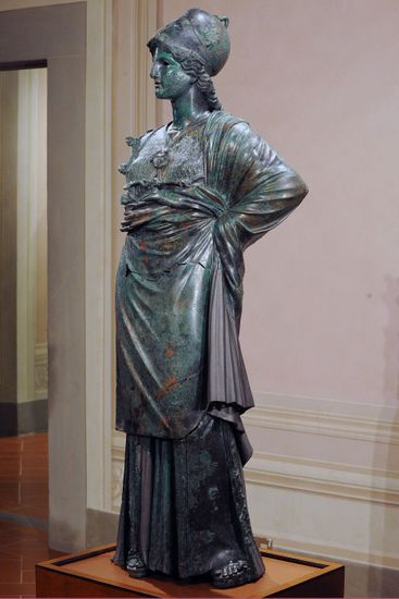 Minerva Arezzo Bronze Sculpture Casted Between Editorial Stock Photo ...