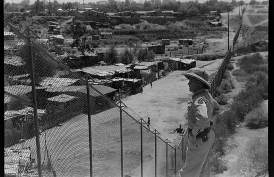 Law Enforcer Standing Border Barrier During Editorial Stock Photo ...