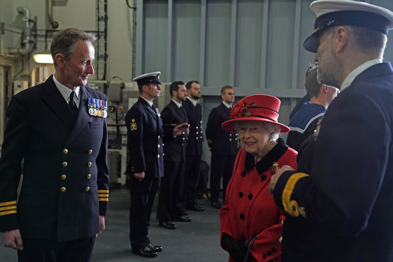 Queen Elizabeth Ii Meeting Personnel During Editorial Stock Photo ...