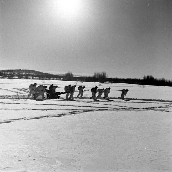 Men Pulling Equipment During Operation Snow Editorial Stock Photo ...