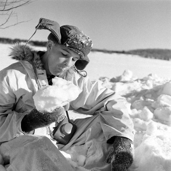 Man Eating Snow During Operation Snow Editorial Stock Photo - Stock ...