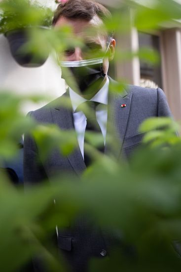 French President Emmanuel Macron Walk Next Editorial Stock Photo ...