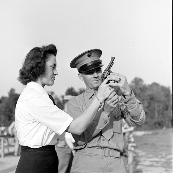Womens Naval Reservists Training Pistol Ranges Editorial Stock Photo ...