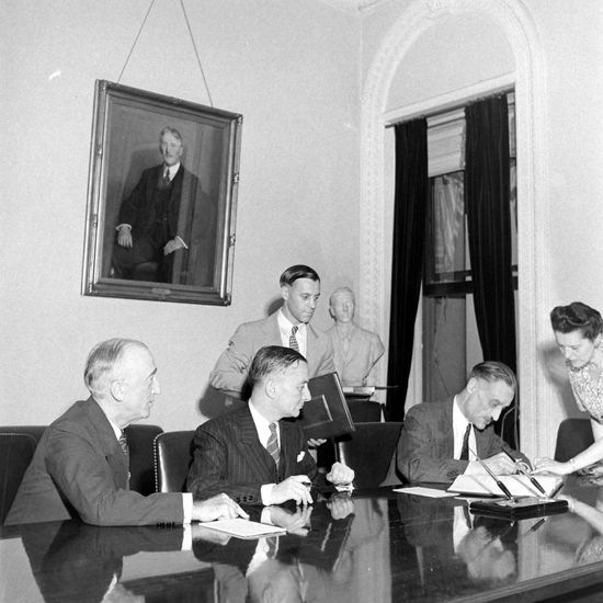 French Delegates Signing United Nations Charter Editorial Stock Photo ...