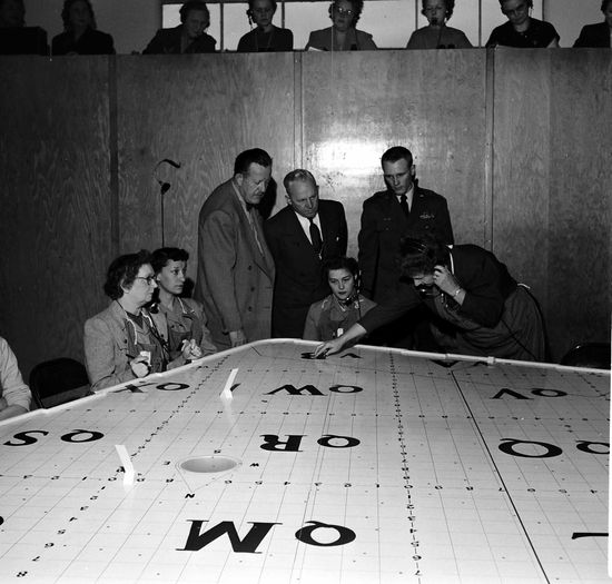 Ground Observer Corps Officers Studying Radar Editorial Stock Photo ...