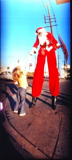 Young Girl Reaching Hand Santa Claus Editorial Stock Photo - Stock ...