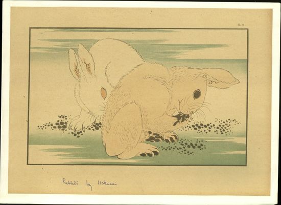 Painting Rabbits By Katsushika Hokusai Japan Editorial Stock Photo ...