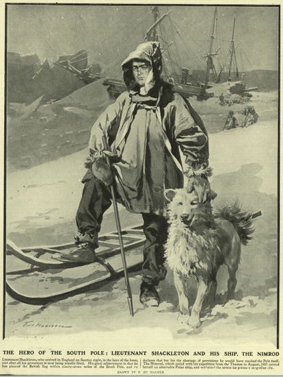 Sir Ernest Shackleton Petting Dog During Editorial Stock Photo - Stock ...