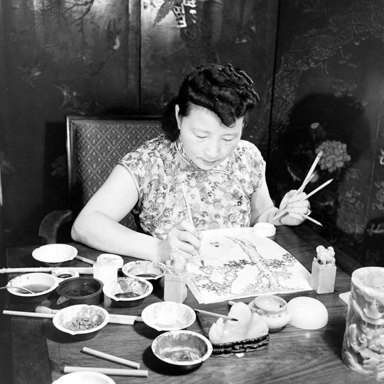 Artist Ching Chih Yee Painting Scene Editorial Stock Photo - Stock ...