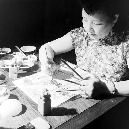 Artist Ching Chih Yee Finishing Painting Editorial Stock Photo - Stock ...