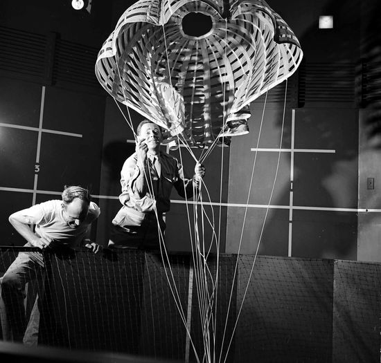 Men Experimenting Parachute Wright Field Air Editorial Stock Photo ...