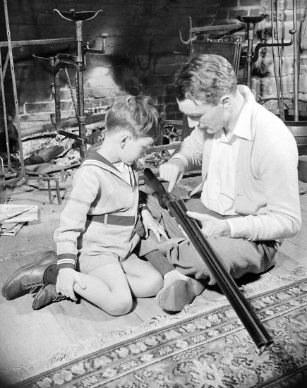 Boake Carter Showing Shotgun Child While Editorial Stock Photo - Stock ...