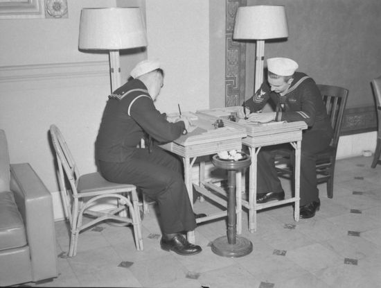 Soldiers Writing Inside Servicemens Lounge Union Editorial Stock Photo ...