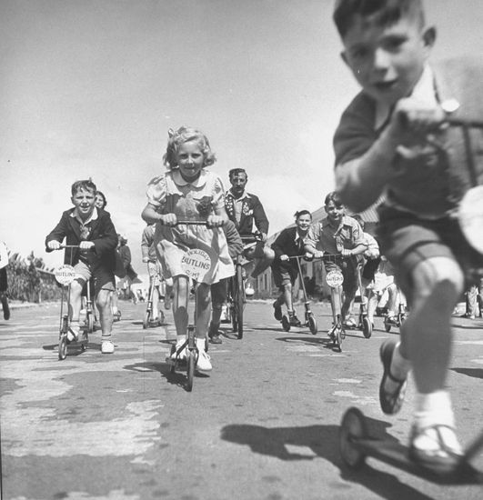 Children Riding Kick Scooters Billy Butlins Editorial Stock Photo ...