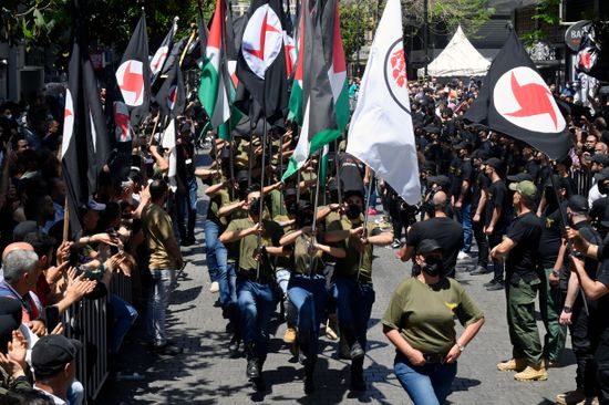 Members Syrian Nationalist Party Carry Their Editorial Stock Photo ...