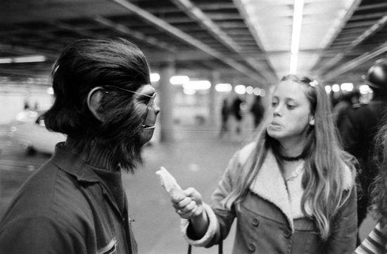 Woman Mimicking Actor Monkey Costume During Editorial Stock Photo ...