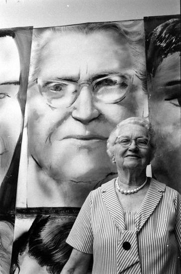 Woman Standing Front Her Portrait Idabel Editorial Stock Photo - Stock ...