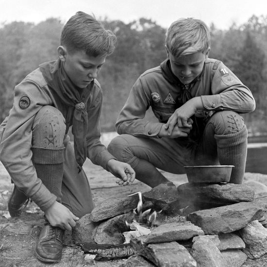 Boy Scouts America Learning Start Fire Editorial Stock Photo - Stock ...