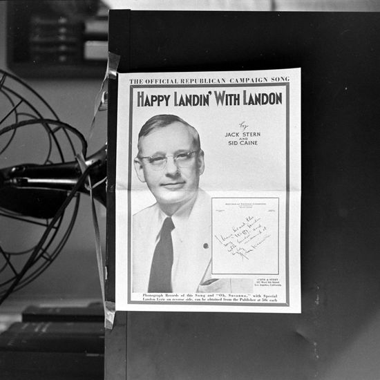 Poster Alf Landon During His Campaign Editorial Stock Photo - Stock ...