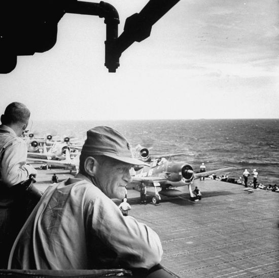 Admiral Marc Mitscher Leaning On Banister Editorial Stock Photo - Stock ...