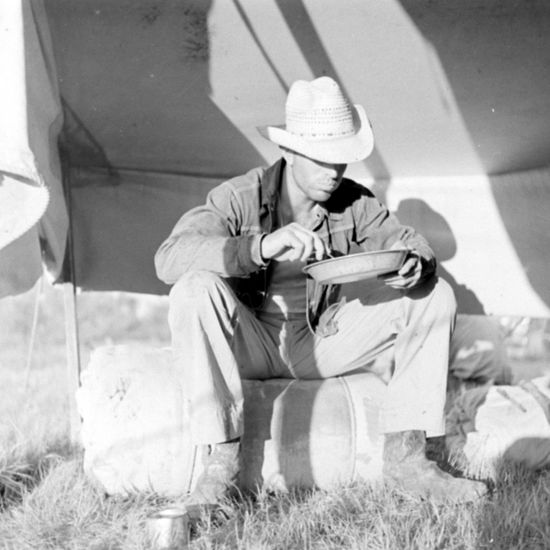 Cowboy Eating Tent Matador Ranch Matador Editorial Stock Photo - Stock ...