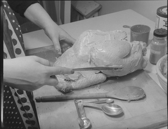 Woman Buttering Whole Chicken United States Editorial Stock Photo ...