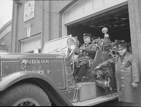 Man Riding Fire Truck Fire Station Editorial Stock Photo - Stock Image ...