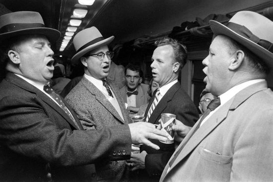 Group Men Cheering On Train New Editorial Stock Photo - Stock Image ...
