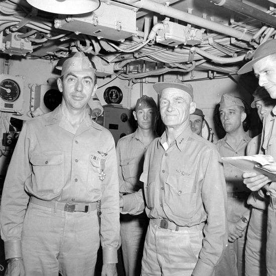 Admiral Marc Andrew Mitscher Standing Together Editorial Stock Photo ...