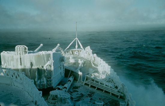 Ice Covered Ship Sailing Part United Editorial Stock Photo - Stock ...